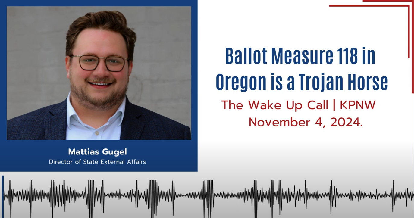 NTU's Mattias Gugel Discussing how Ballot Measure 118 in Oregon is a ...