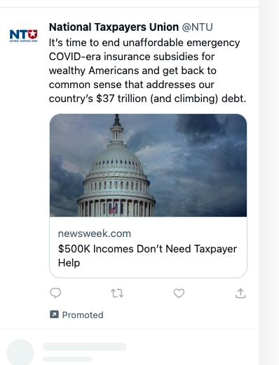 In New Ad Buy, Taxpayers Urge Congress Not to Extend Costly Premium Tax ...